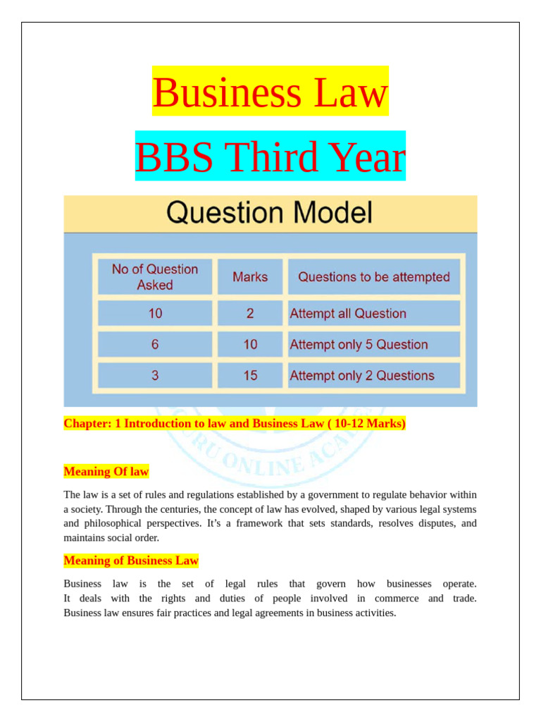 Introduction to Business Law Concepts | PDF | Tort | Damages