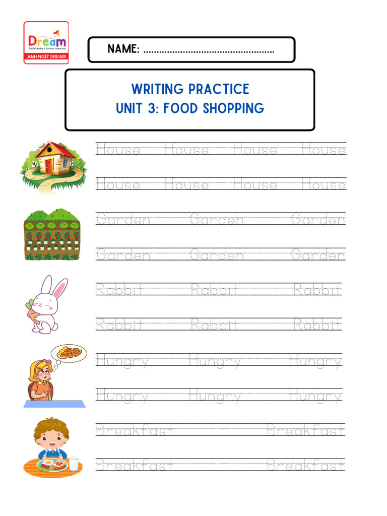 WS8 - Unit 3 - Food Shopping | PDF