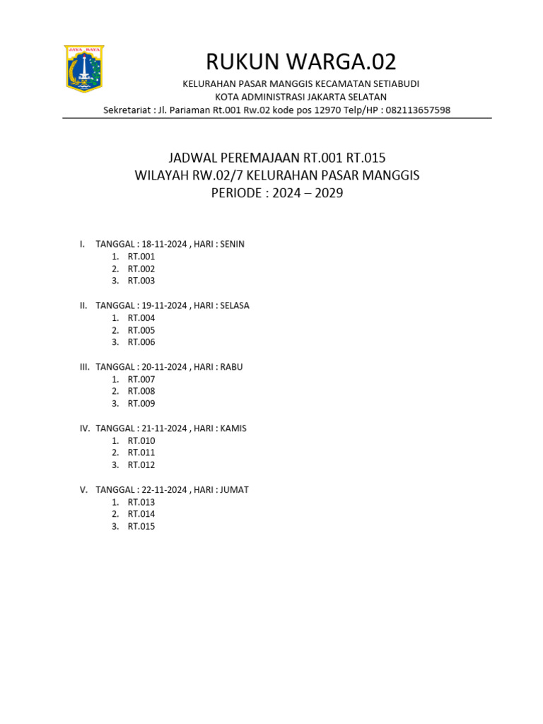 Peremajaan RW02 | PDF