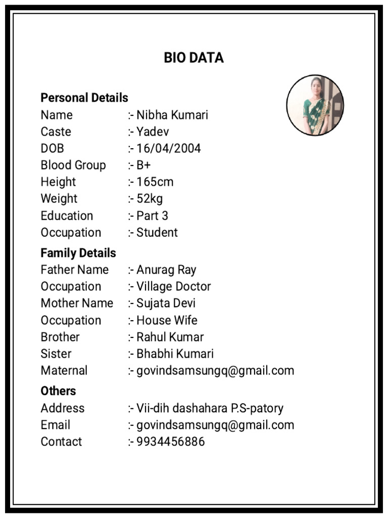 Biodata_1 | PDF