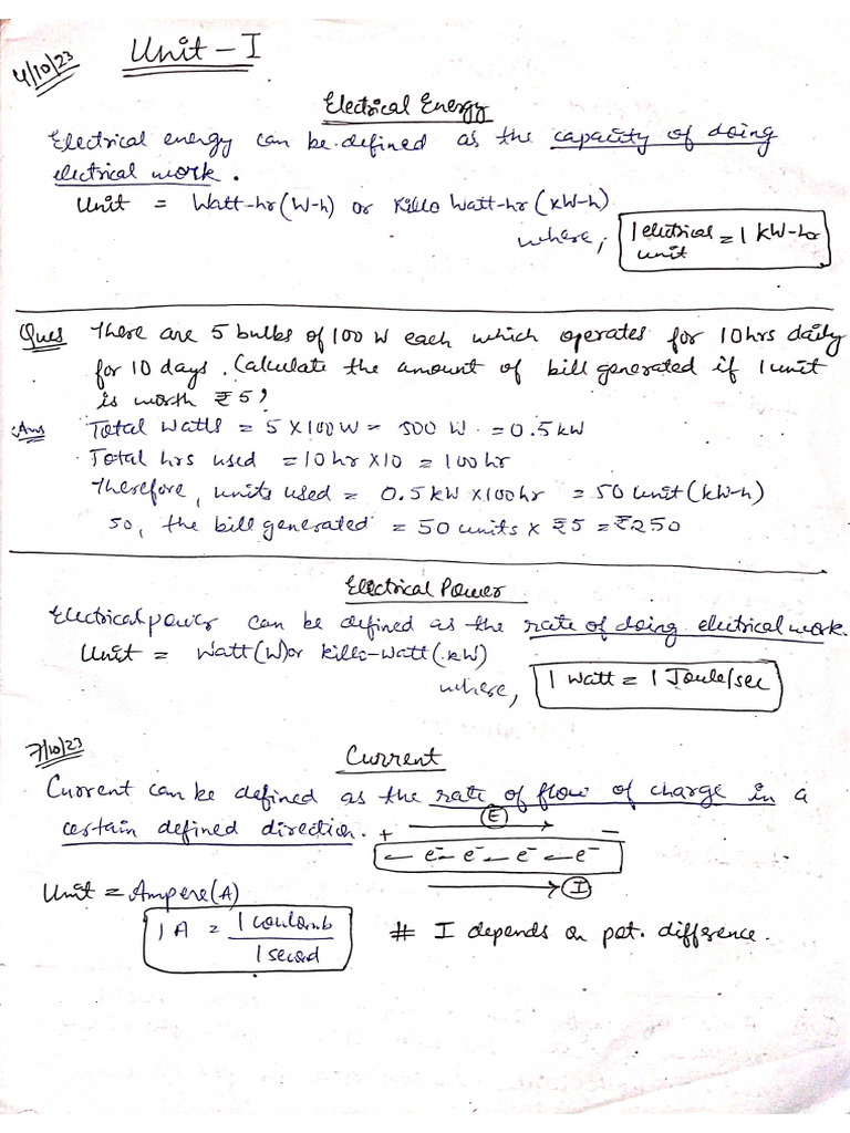 Unit 1 Dc Circuits Fundamentals Of Electrical Engineering Pdf
