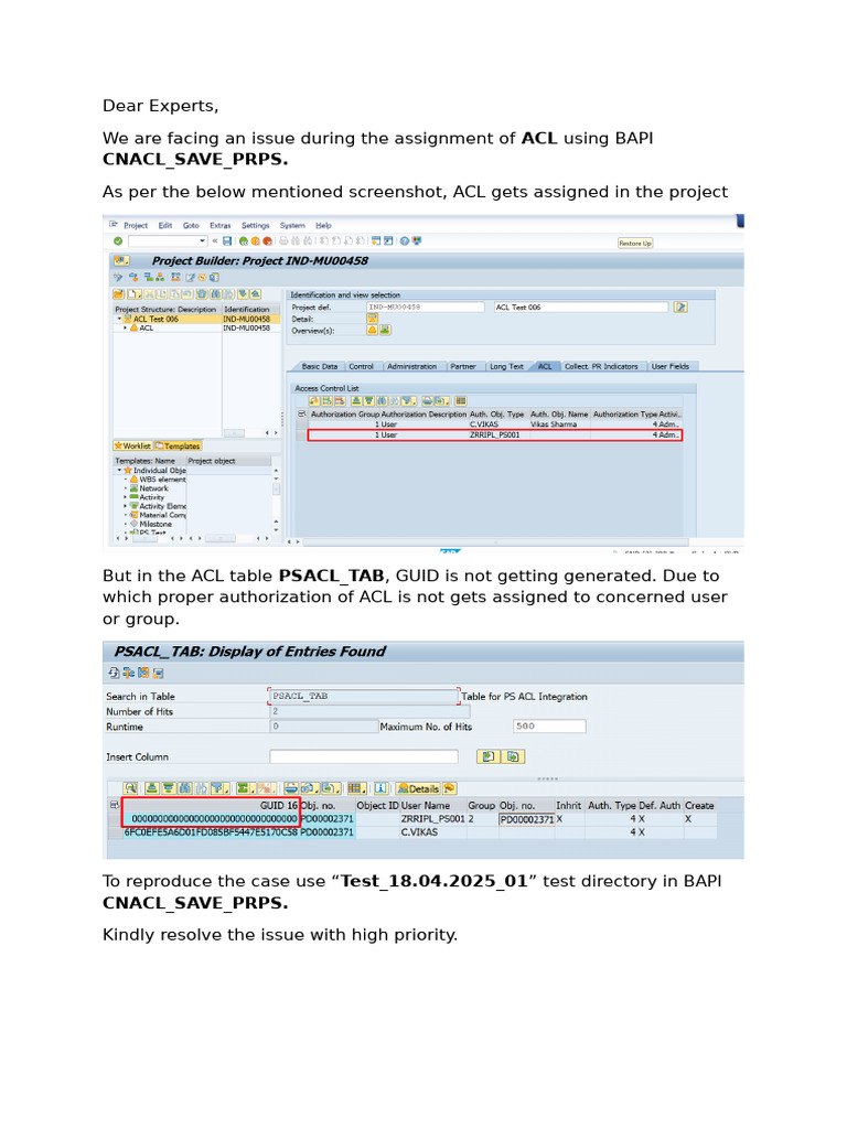 ACL Issue in Project | PDF