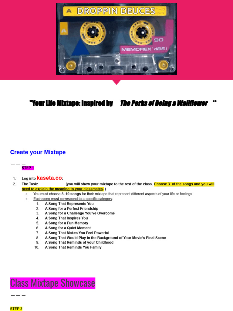 Create Your Life Mixtape | PDF