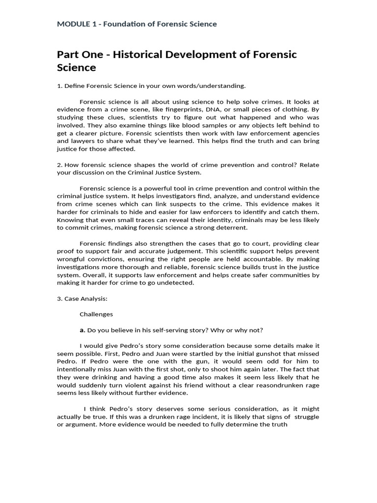MODULE 1 - Foundation of Forensic Science | PDF | Daubert V. Merrell ...