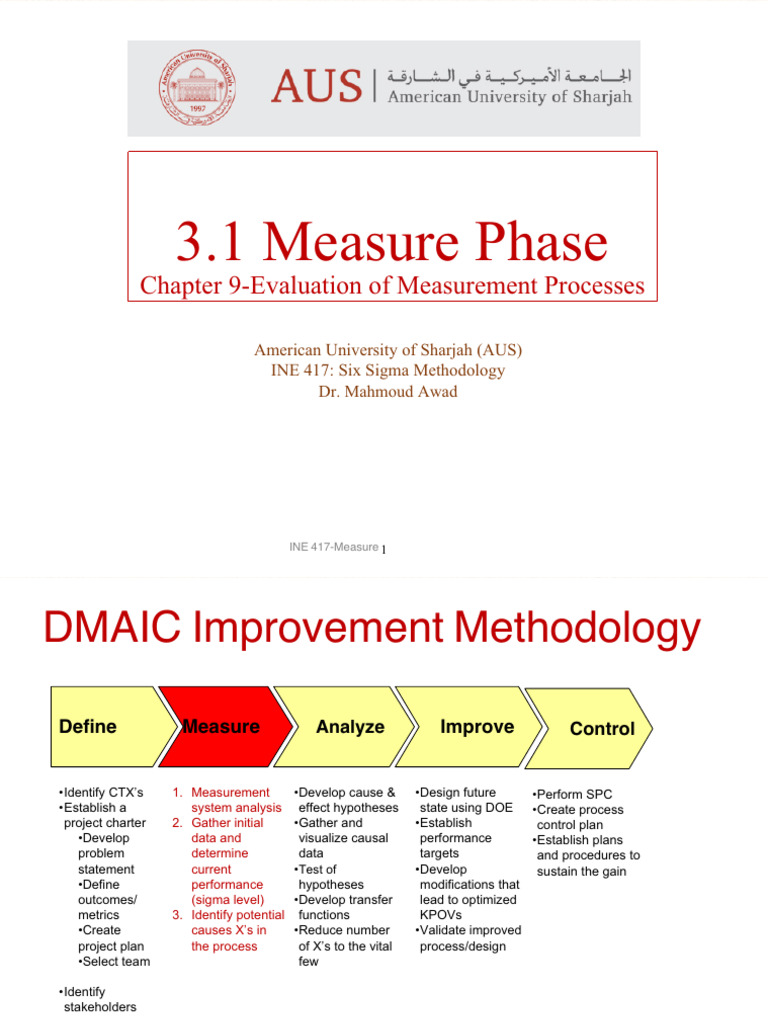 Measure Phase in Six Sigma Methodology | PDF | Statistical Theory