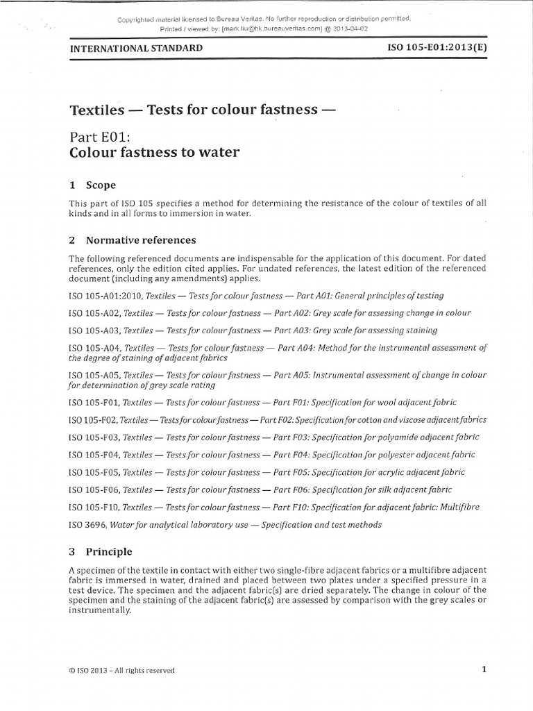 Iso 105-E01-2013 | PDF