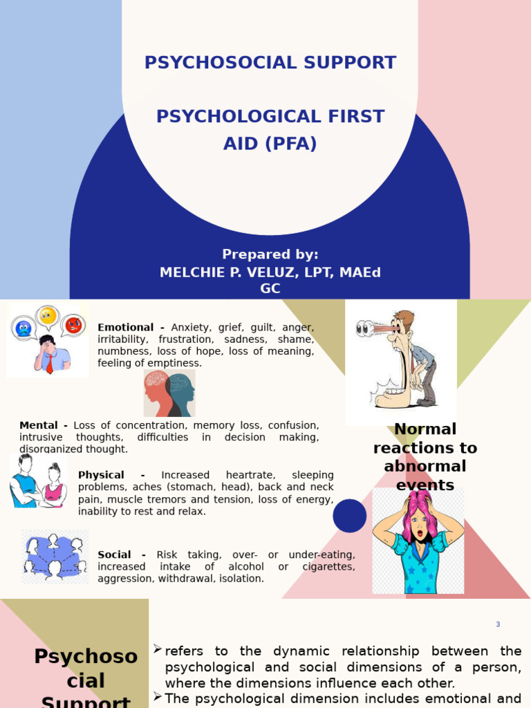 Psychological First Aid | PDF | Psychosocial | Pain