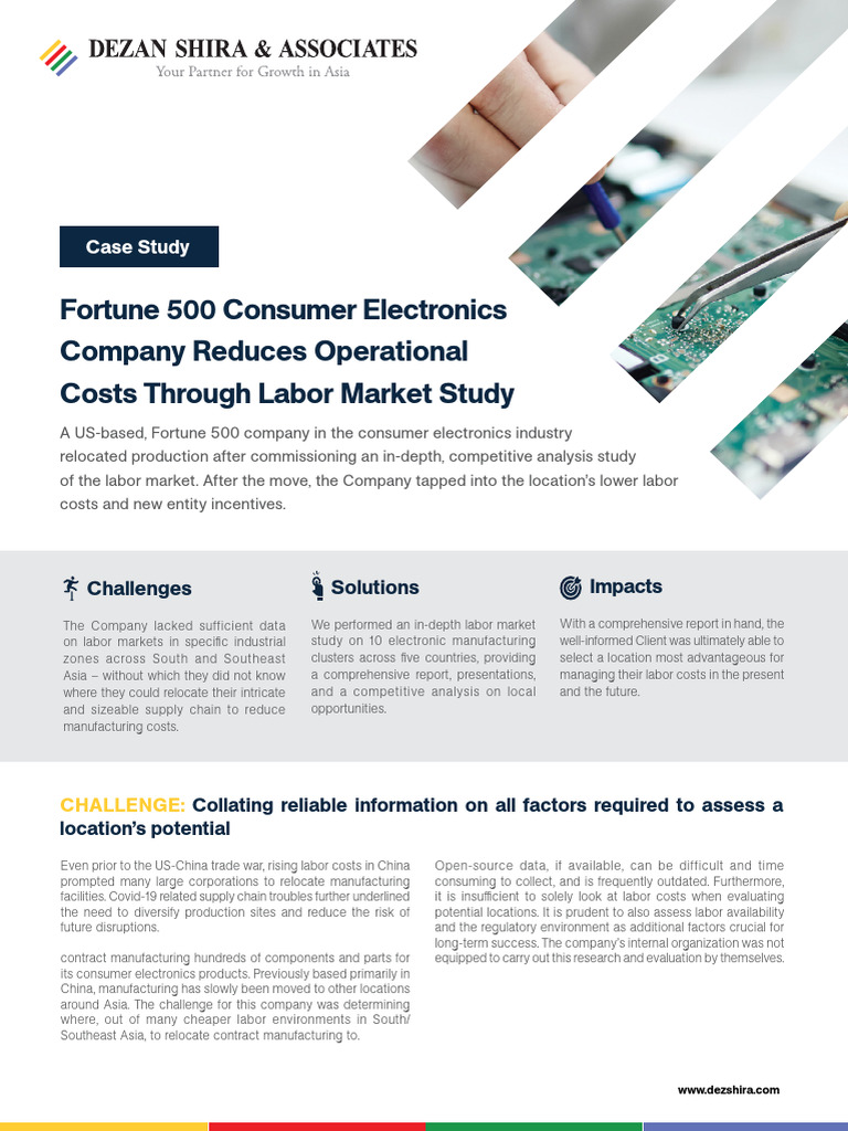 Case - Studies - 2023 - Dezan Shira - Case Study - Fortune 500 Consumer Electronics Company ...