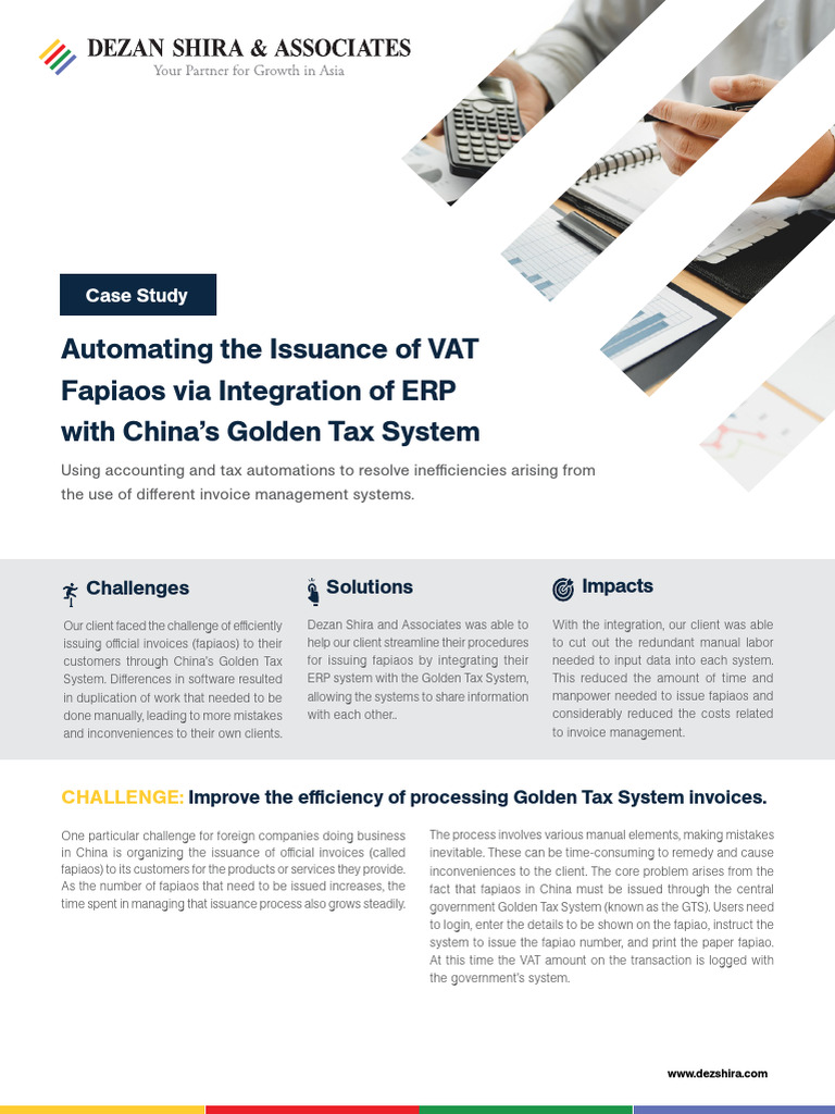 Case - Studies - 2023 - Dezan Shira - Case Study - Automating The Issuance of VAT Fapiaos Via ...