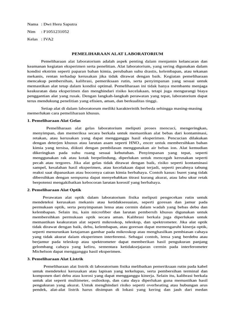 Manajemen LAB Dwi Heru Saputra F1051231042 IVA2 | PDF