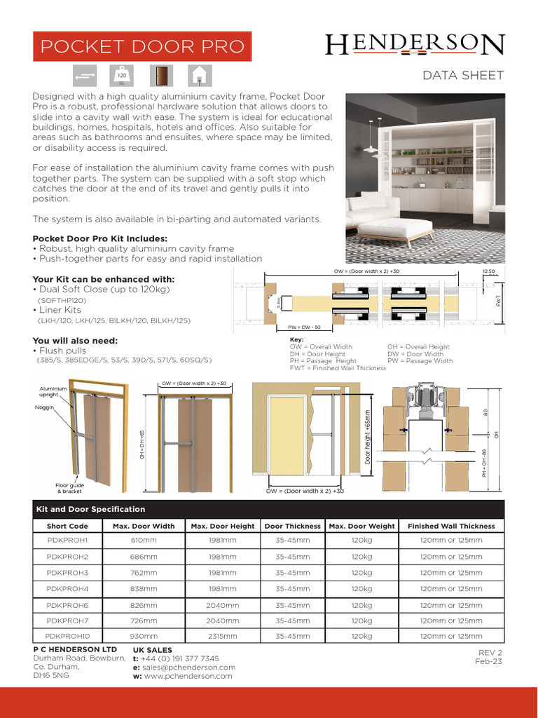 Pocket Door Pro Specifications Guide | PDF | Door | Building Engineering