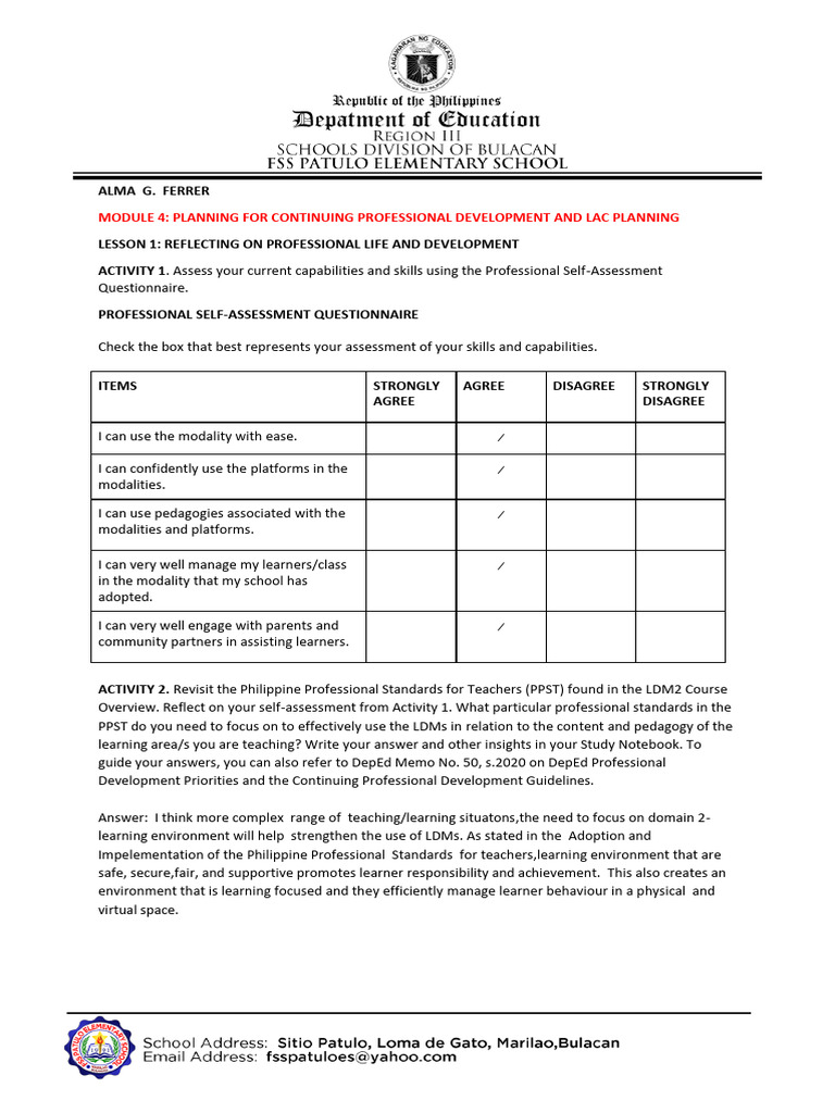 Module4-Ferrer Alma | PDF | Learning | Teachers
