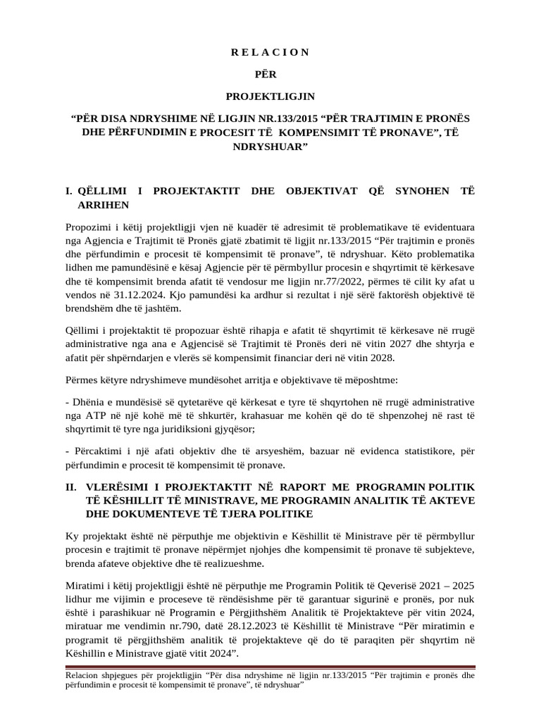 RENJK 803 Relacioni Shpjegues Varianti 2028 | PDF