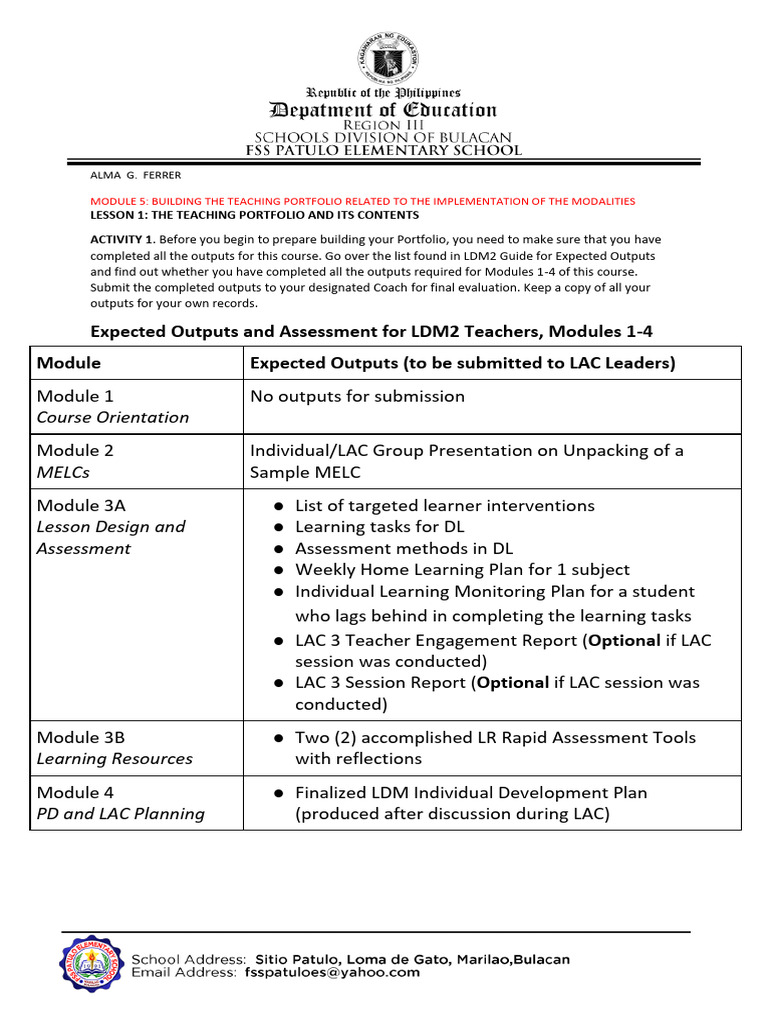 Module5-Ferrer Alma | PDF | Learning | Teachers