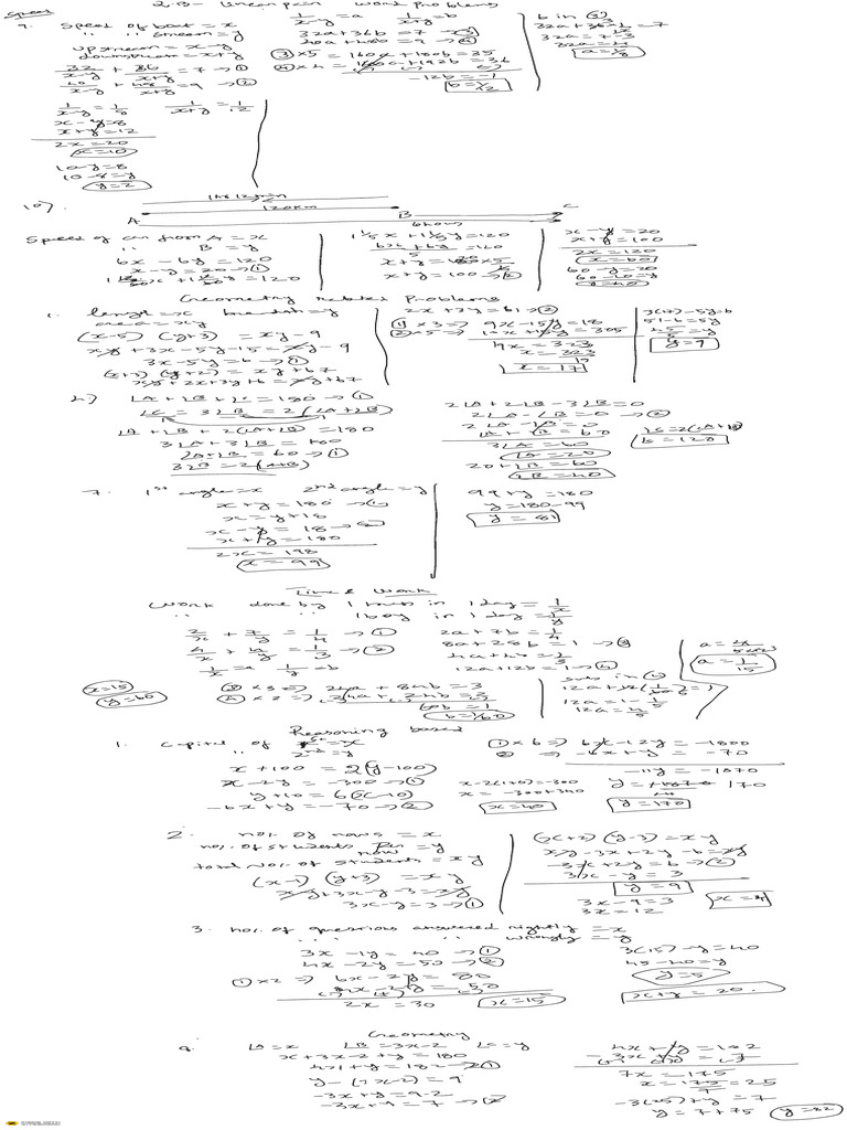 Linear Pair QB Word Problems., Geometry, Time and Work, Reasoning ...