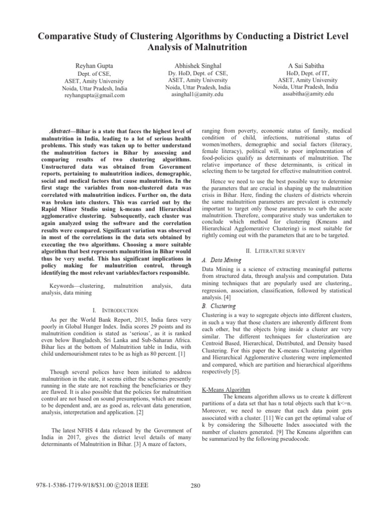 Comparative Study of Clustering Algorithms by Conducting A District Level Analysis of ...