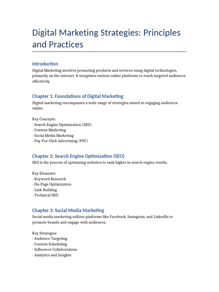 Digital Marketing Strategies Principles and Practices Class Notes | PDF