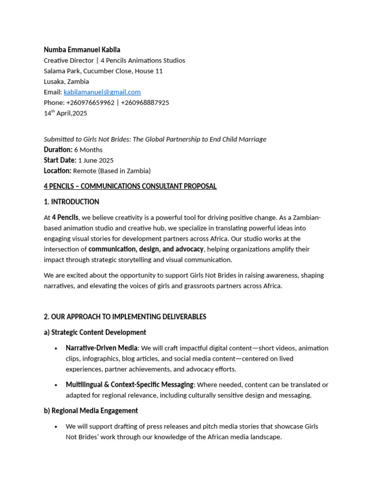 Girls Not Brides Propposal | PDF | Communication | Human Communication