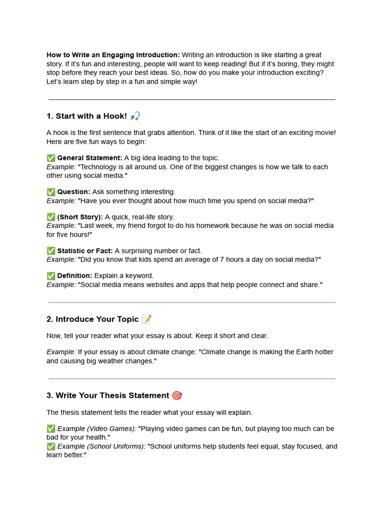 Essay Introduction Formats & Types (IGCSE Year 5) | PDF | Essays