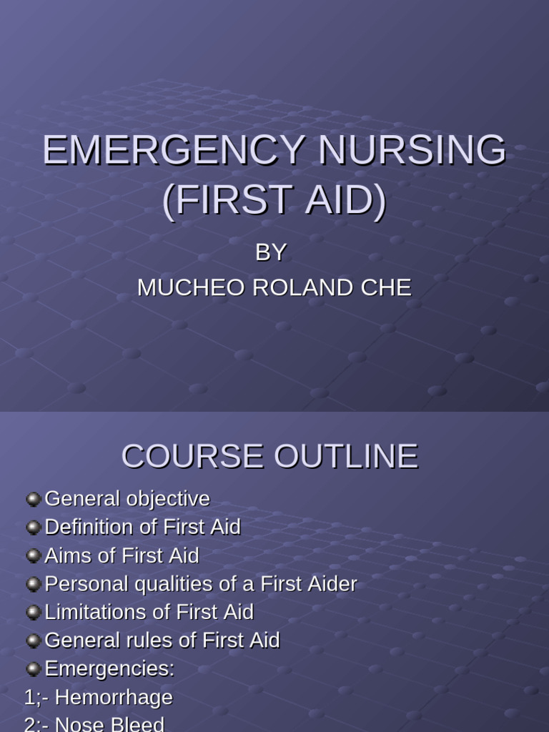 Emergency Nursing (First Aid) | PDF | Bleeding | Shock (Circulatory)