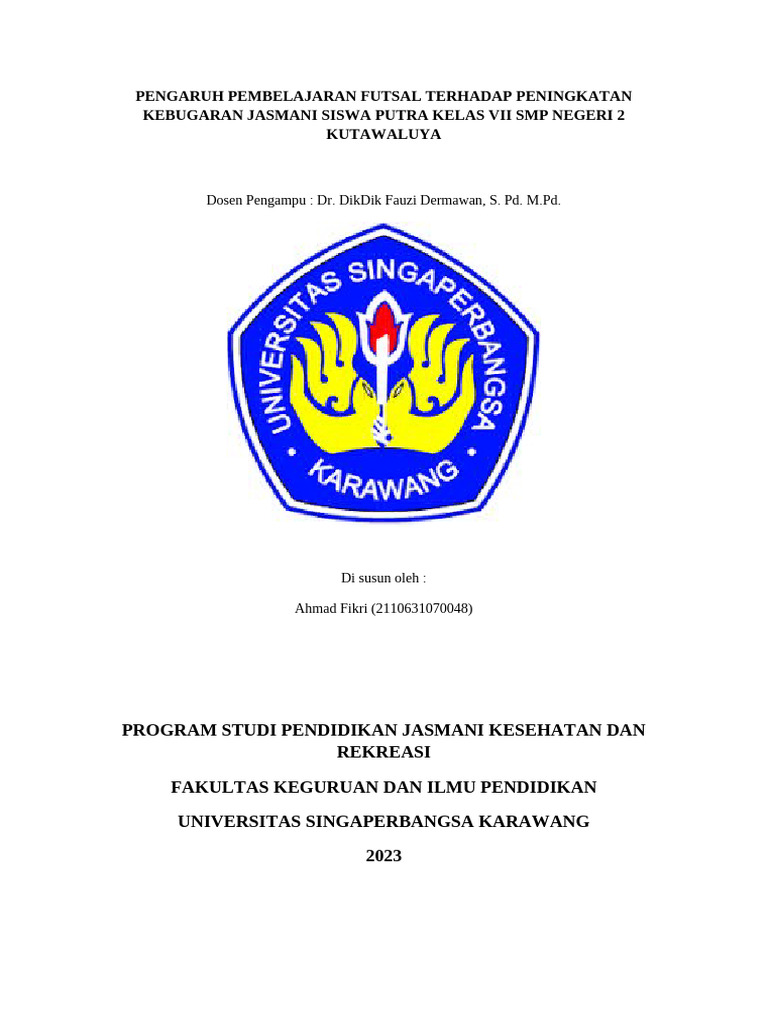 Manfaat Futsal untuk Kebugaran Siswa | PDF