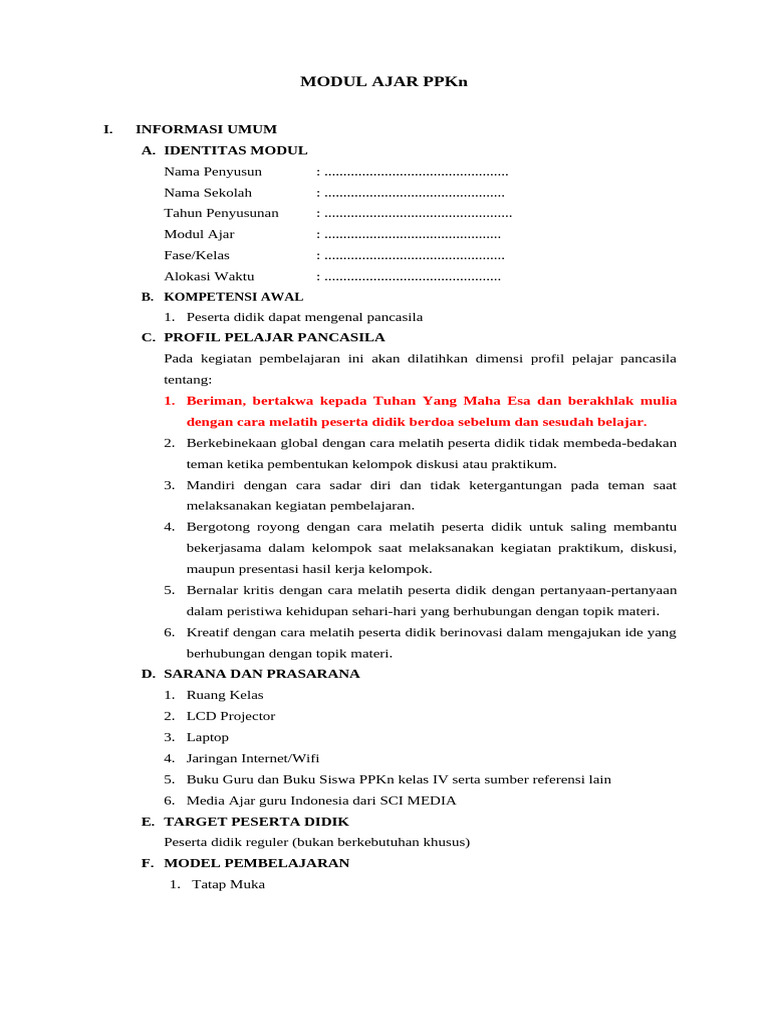 Modul Ajar (RPP) | PDF