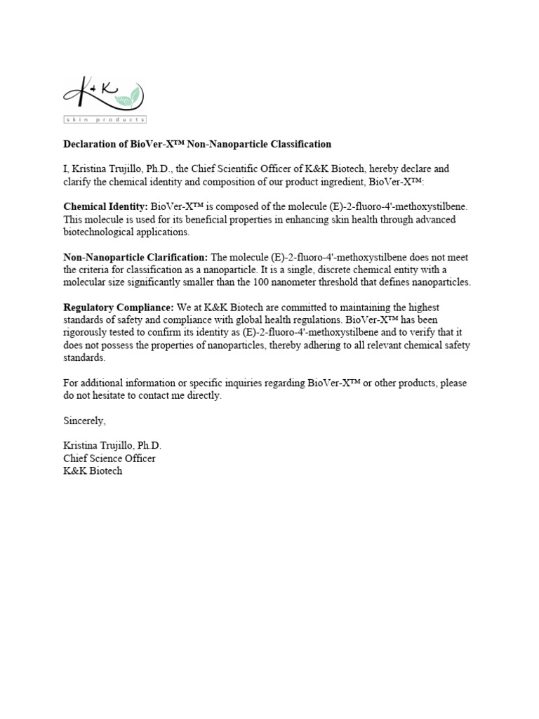 Declaration of Non-Nano Classification | PDF