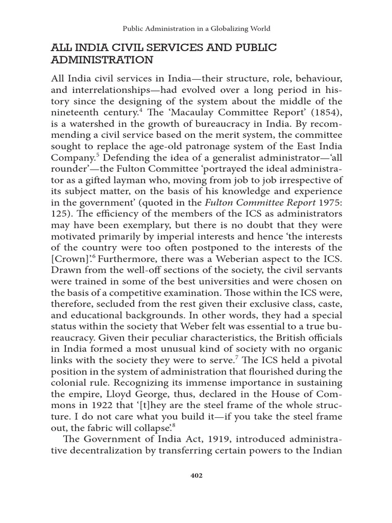 Evolution of Civil Services in India | PDF | Bureaucracy | Max Weber