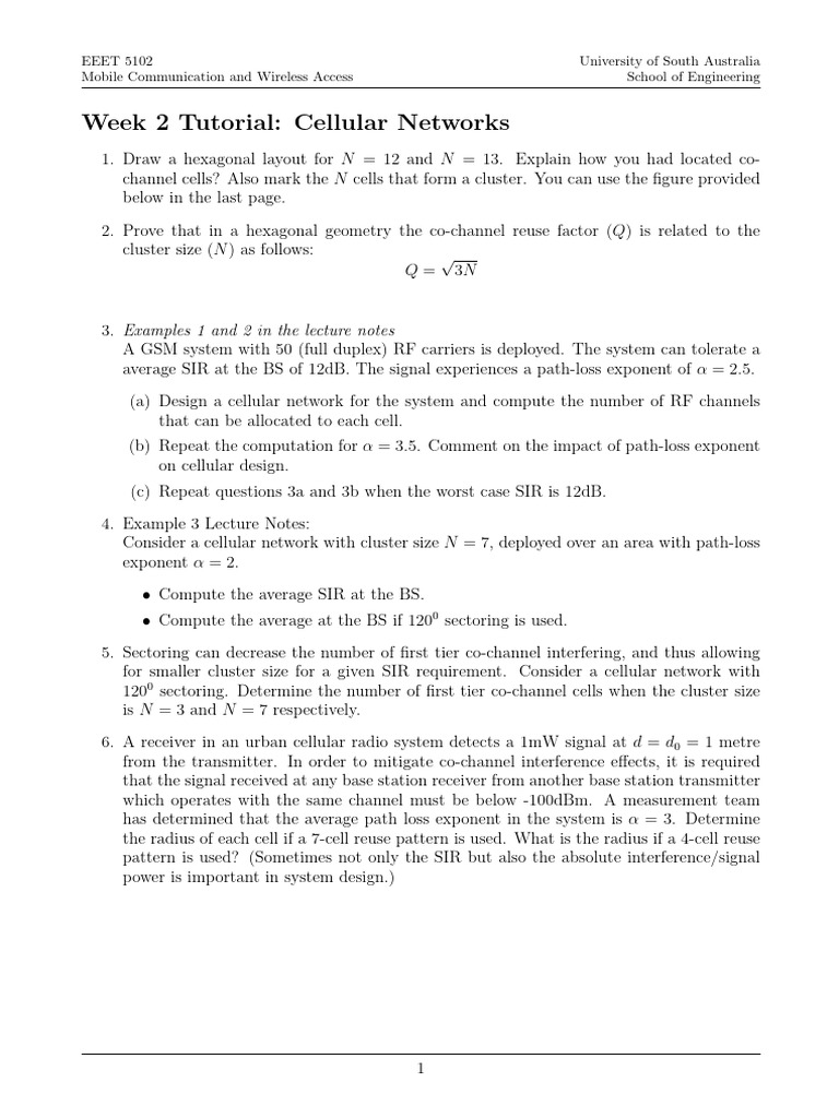 Tute 1 | PDF | Cellular Network | Base Station