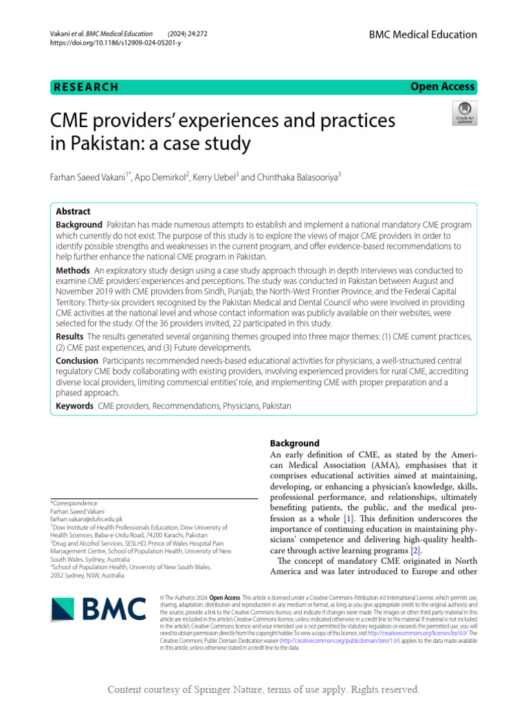Enhancing CME Practices in Pakistan | PDF | Creative Commons License ...