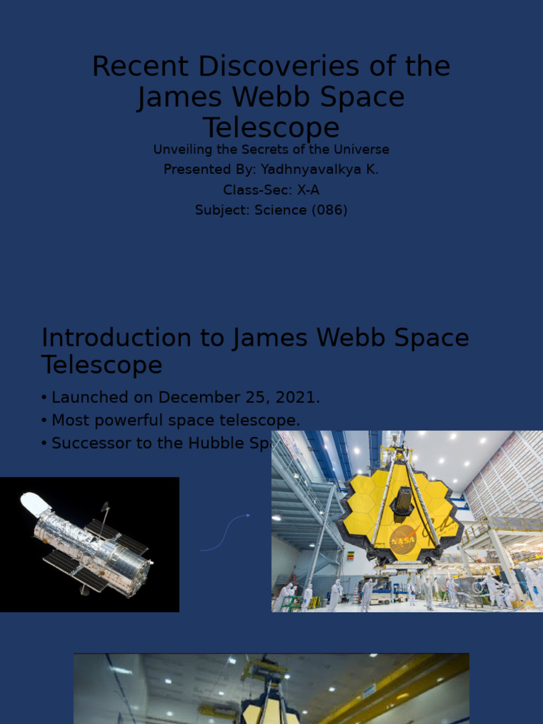 Recent Discoveries of The James Webb Space Telescope | PDF