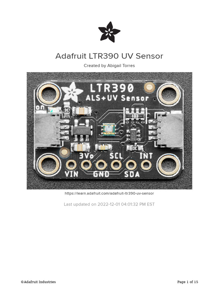 Adafruit ltr390 Uv Sensor | PDF | Arduino | Computer Engineering