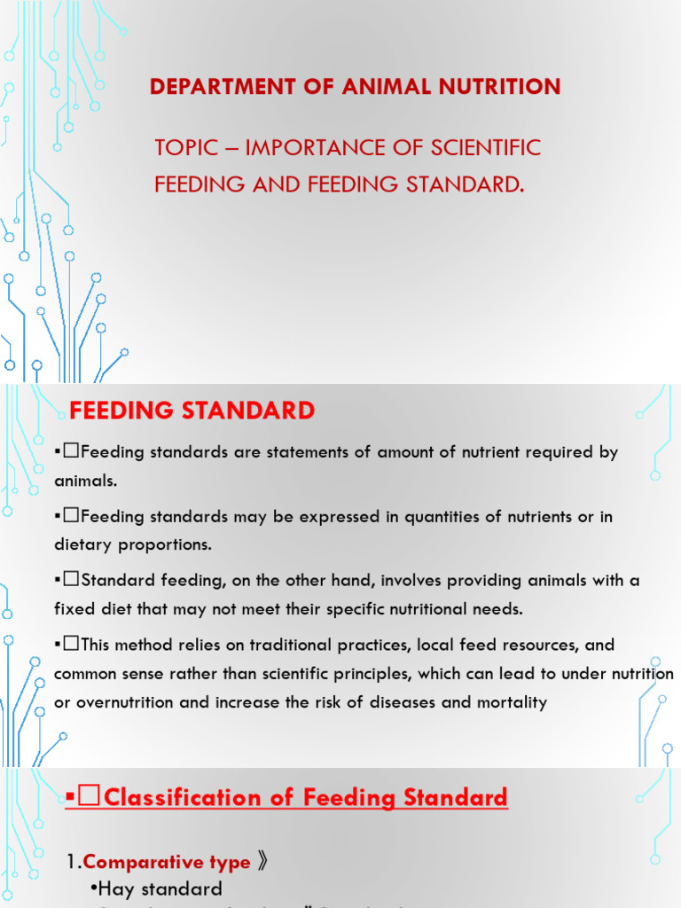 Scientific Feeding Standards for Animals | PDF | Nutrition | Diet ...