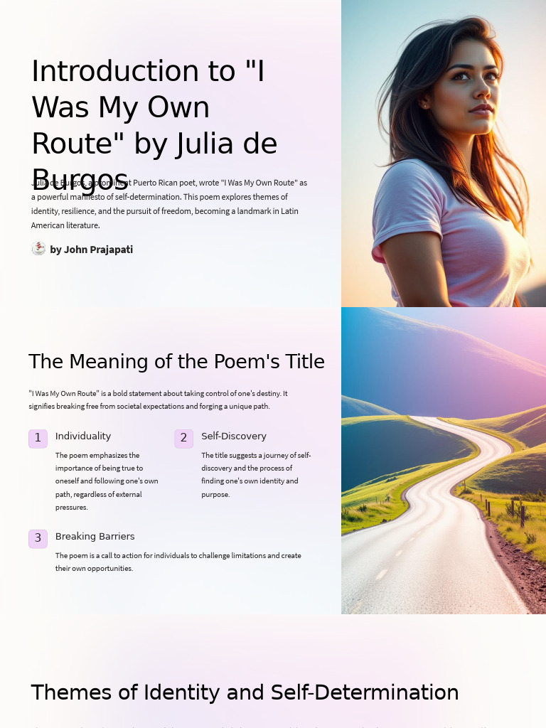 Introduction To I Was My Own Route by Julia de Burgos | PDF | Poetry ...