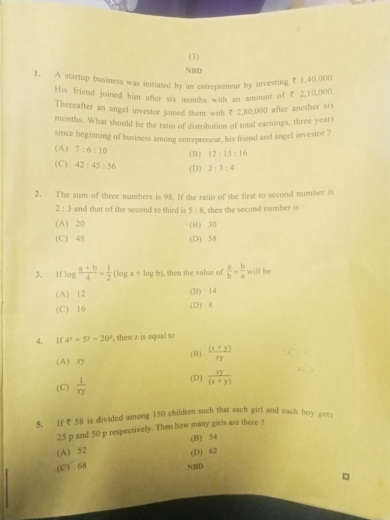 CA Foundation May 2025 Maths Paper | PDF