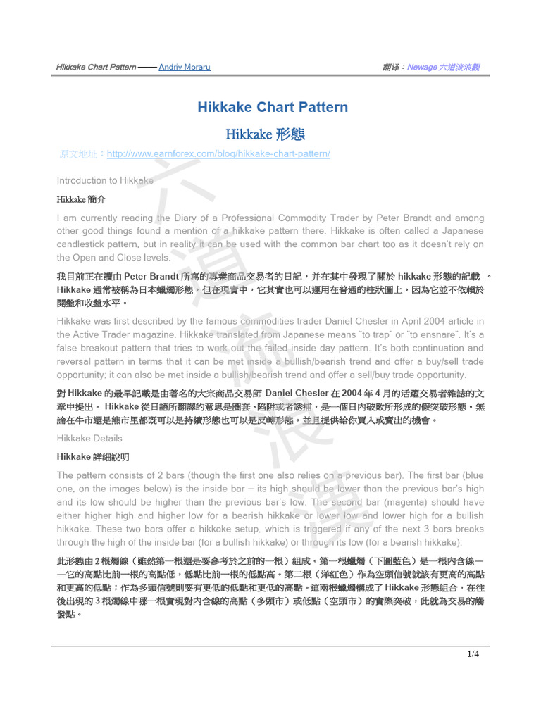 Hikkake Chart Pattern-Wm | PDF | Valuation (Finance) | Technical Analysis