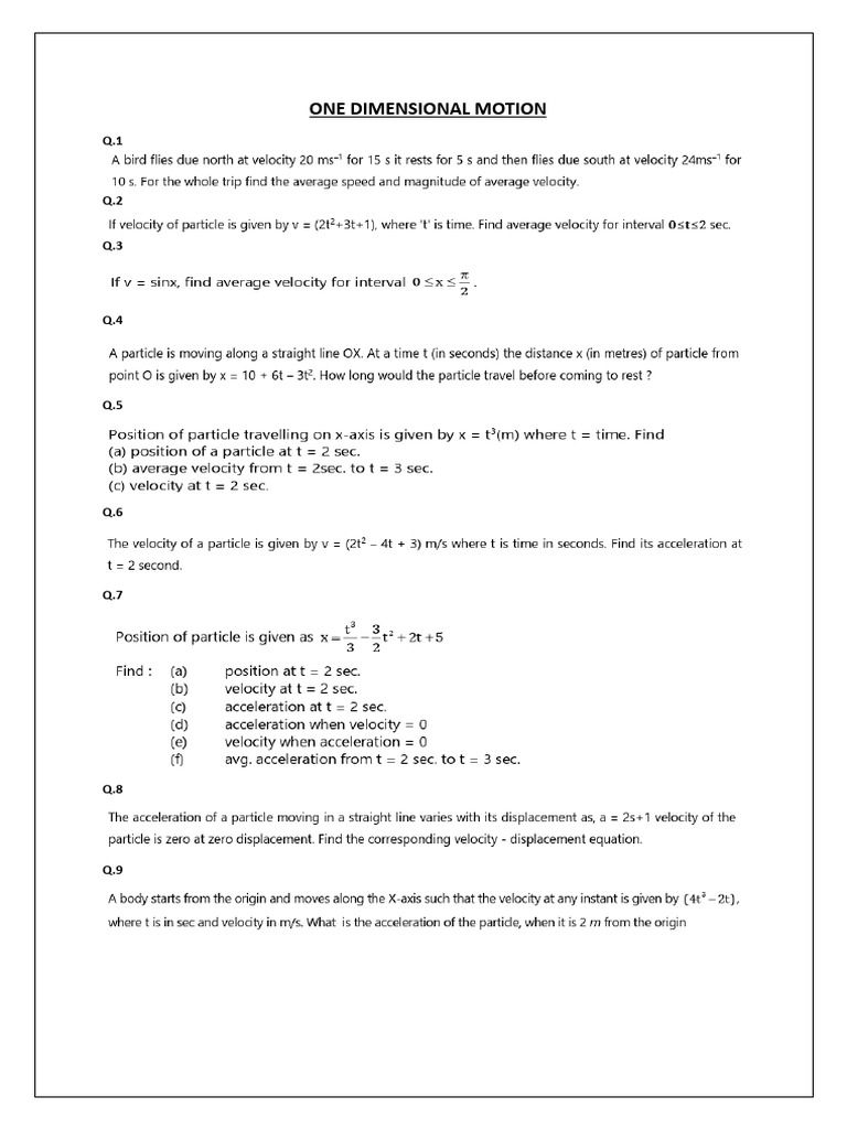 DPP Kinematics 1 | PDF