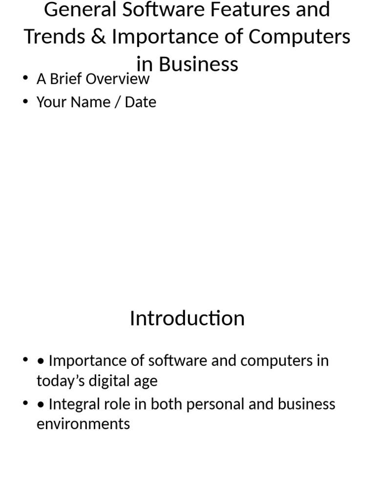 Software Features and Business Importance | PDF
