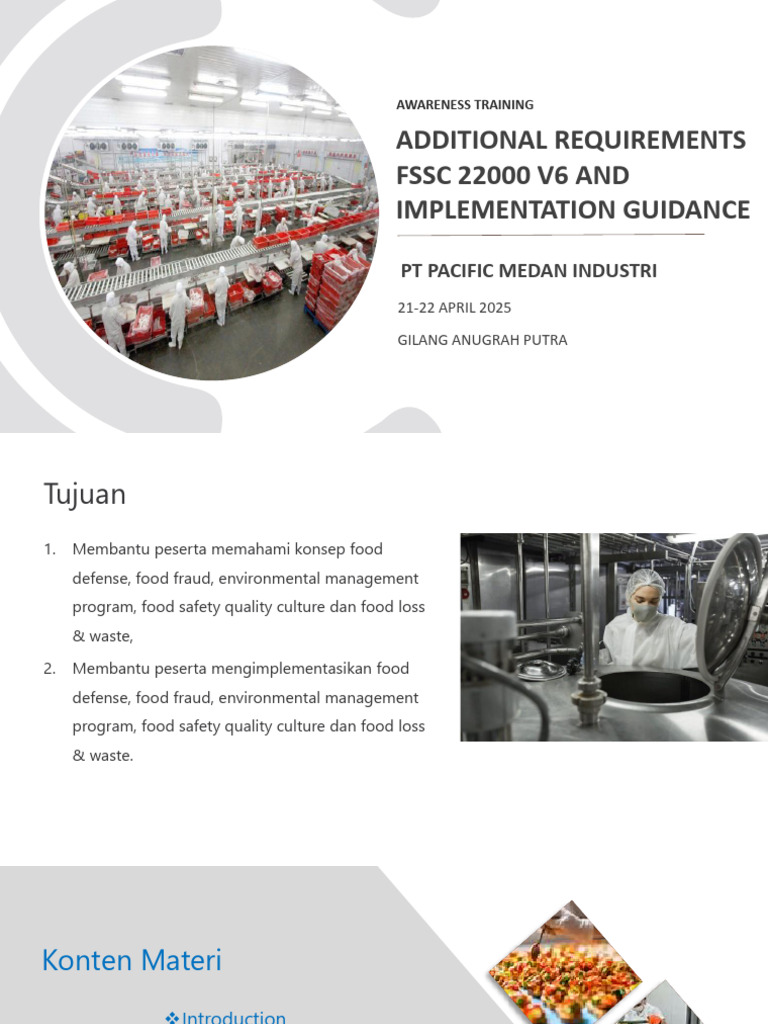 Rev01 - Materi Additional Requirements FSSC 22000 V6 and Guidance To ...