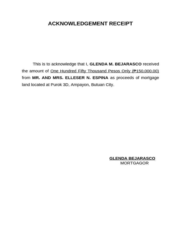Acknowledgement Receipt | PDF