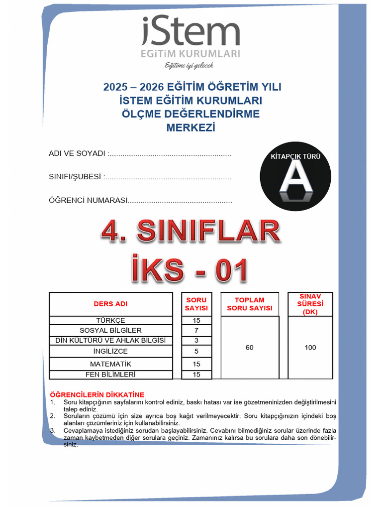 Siniflar İks - 1 (A) | PDF