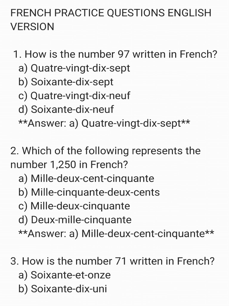 French Past Questions | PDF