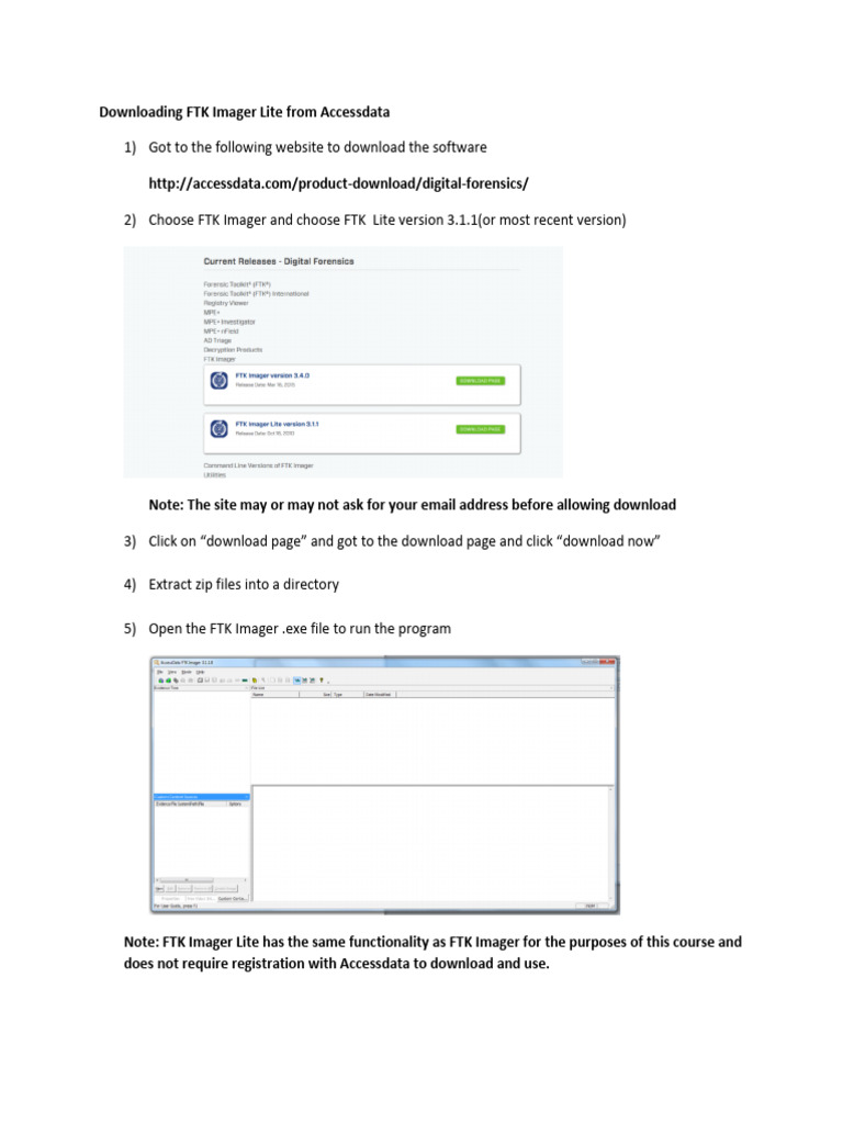 002 Downloading FTK Imager Lite From Accessdata Updated | PDF