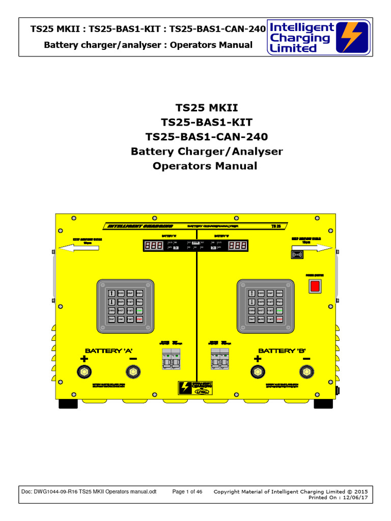 TS25 MKII Battery Charger Manual | PDF | Battery Charger | Electromagnetism