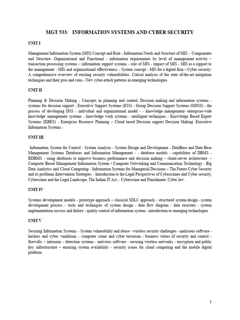 Information Systems and Cyber Security 2 | PDF | Computer Security ...