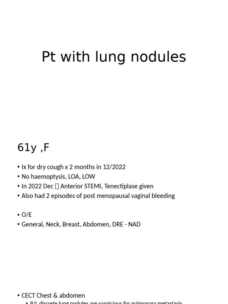 MDT Lung Nodules | PDF