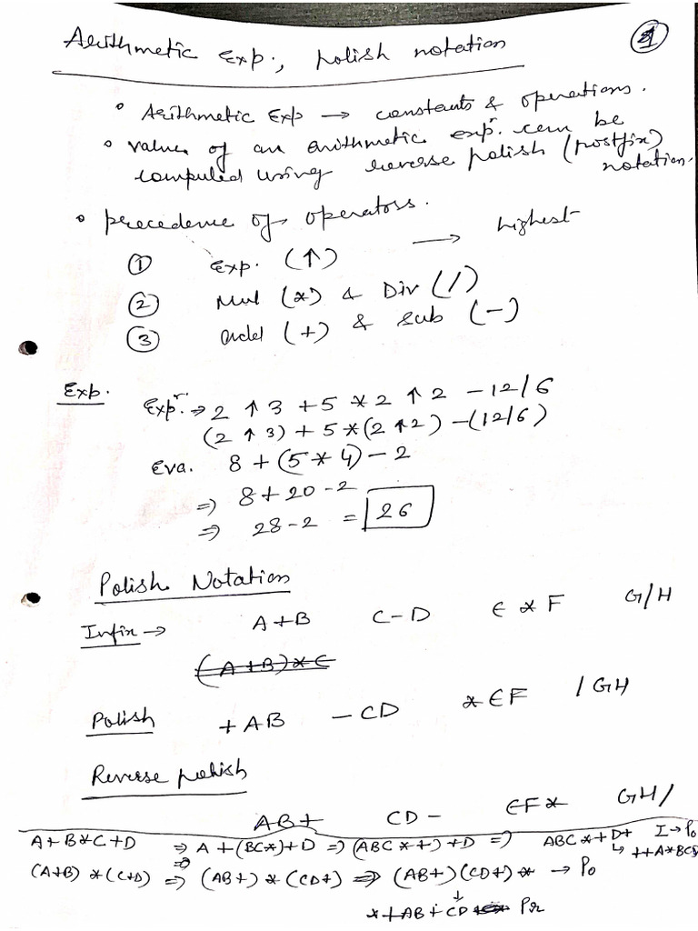 Ds Notes Arithmetic Expression Pdf