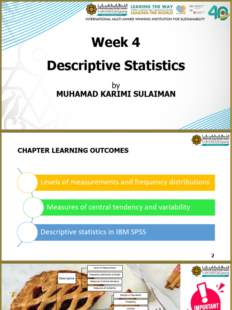 Week 4 Descriptive Statistics | PDF | Statistics | Variance