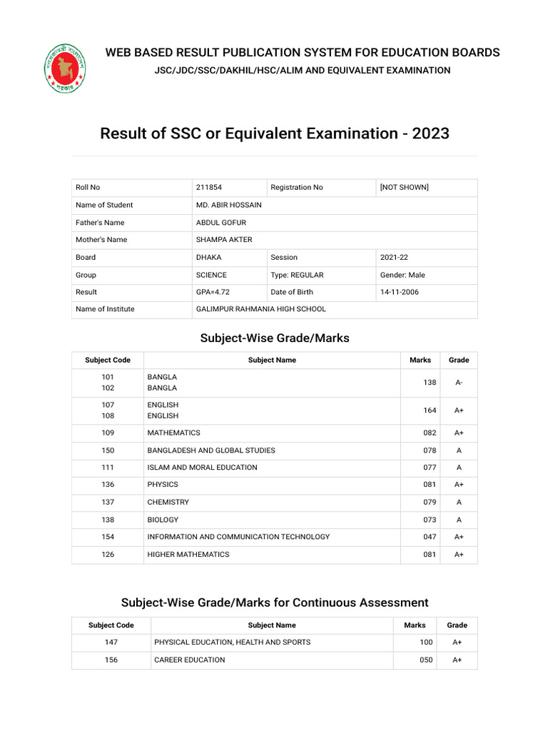 Web Based Result Publication System For Education Boards | PDF