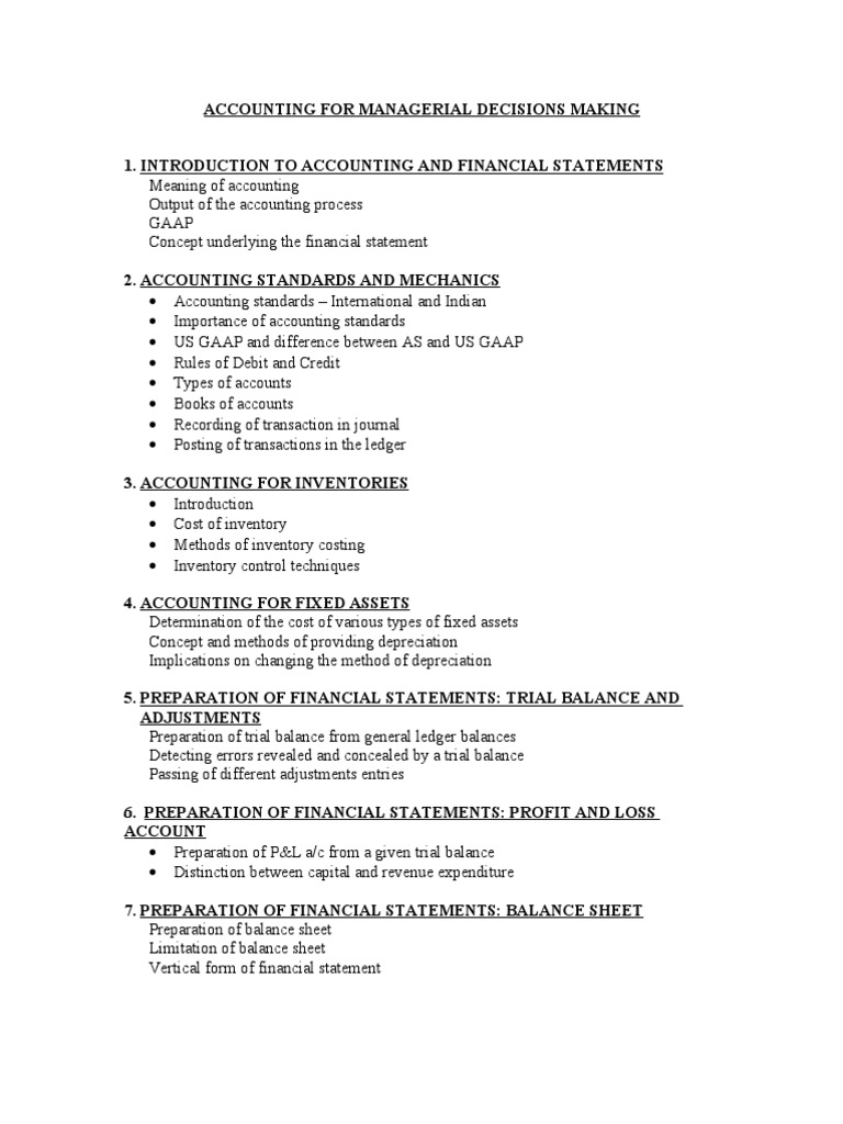 Accounting For Managerial Decisions Making | PDF | Income Statement ...